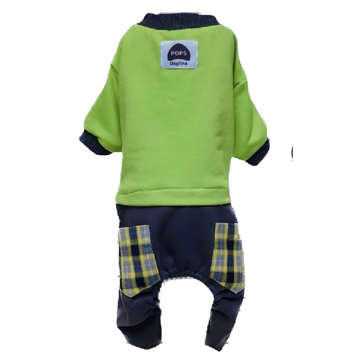 Pops Dogline green overalls for dogs